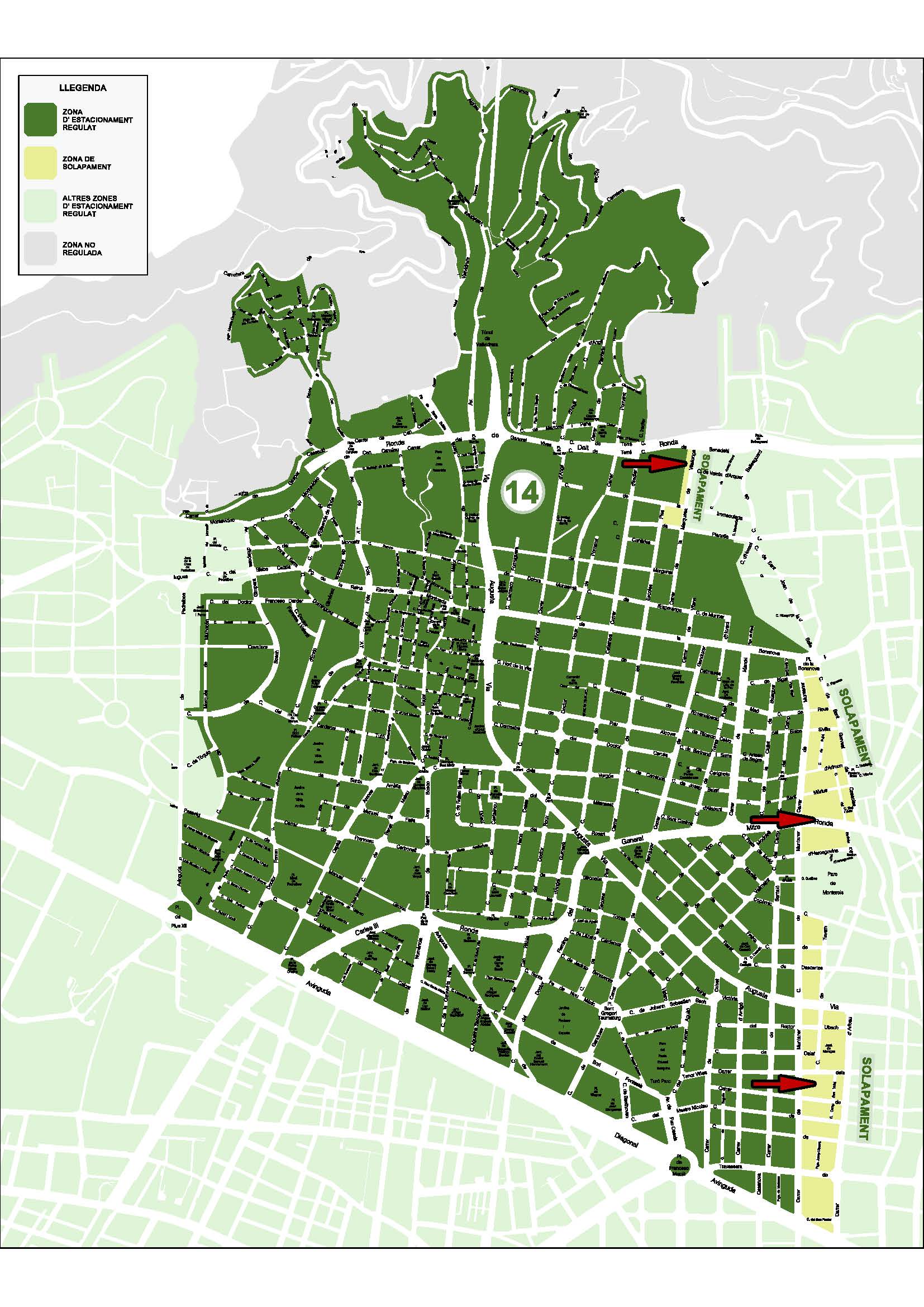 Ampliació de la zona d’estacionament regulat Zona 14 al Districte de ...