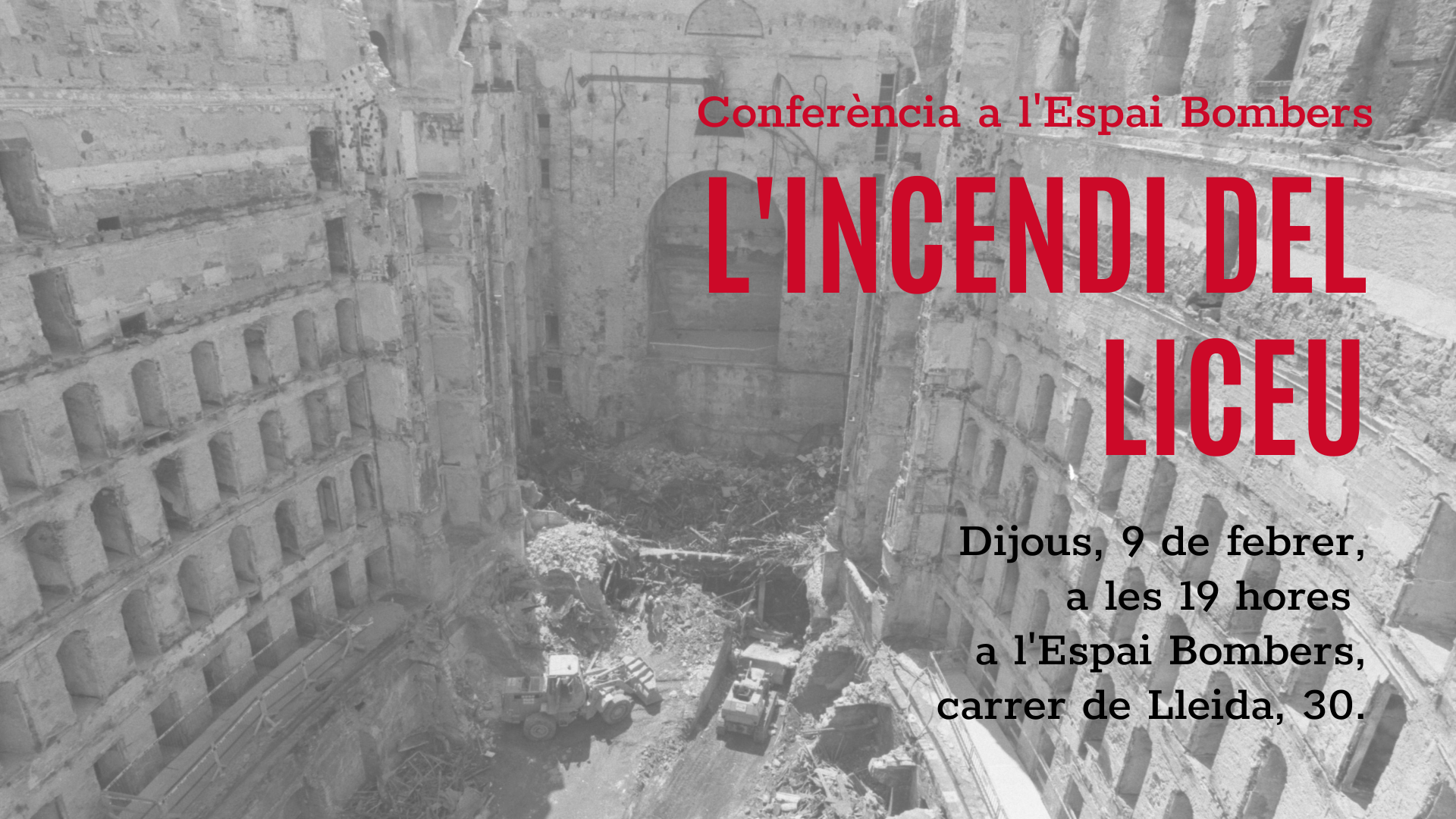 Conferencia sobre el incendio del Liceu en el Espai Bombers | Espai ...