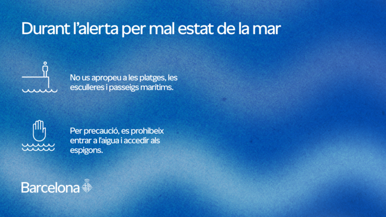 Rough sea warning PLANTILLA | Info Barcelona | Barcelona City Council
