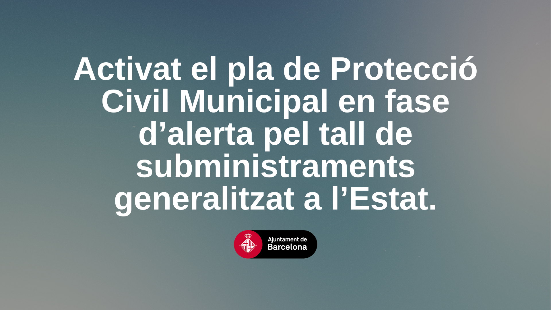 Alert stage of the municipal civil protection plan activated for a ...